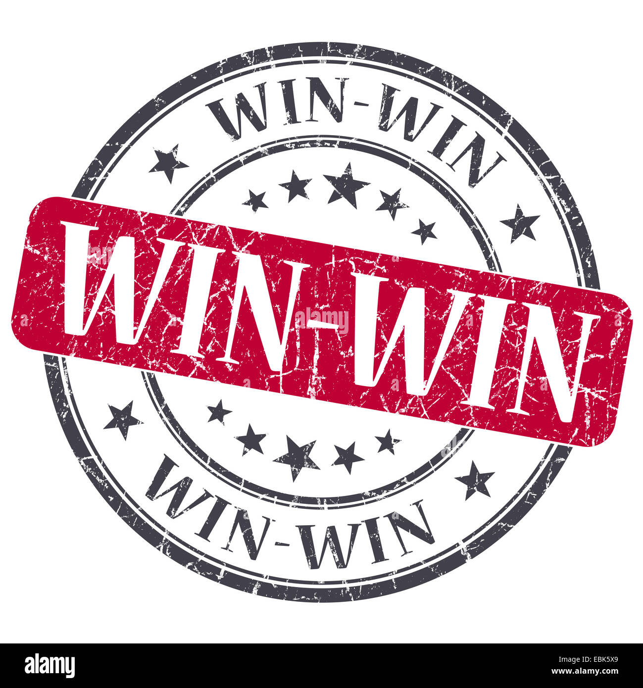 Win - win red grunge textured vintage isolated stamp Stock Photo - Alamy