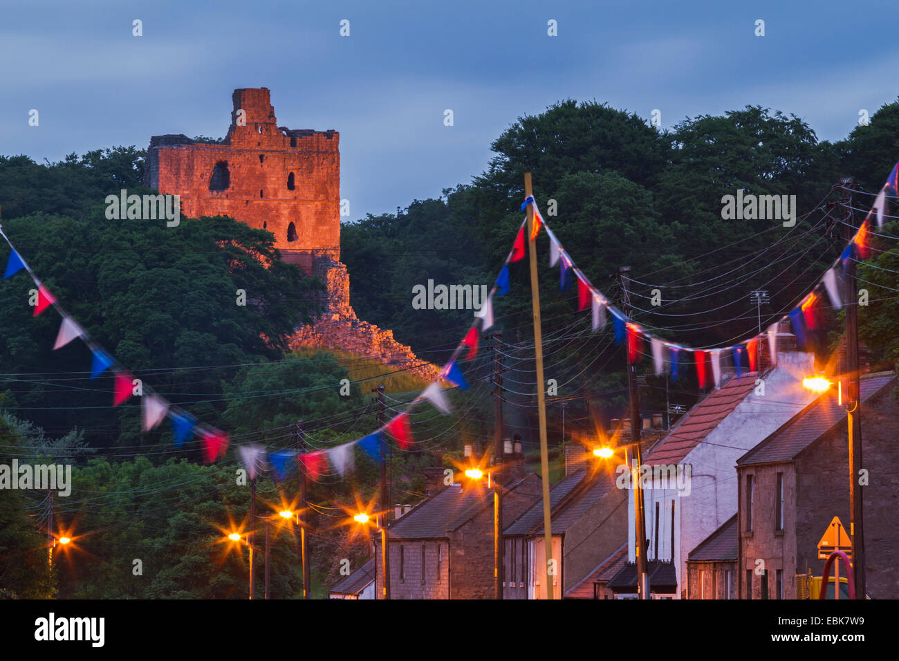 Norham Castle in north Northumberland and the village of the same name ...