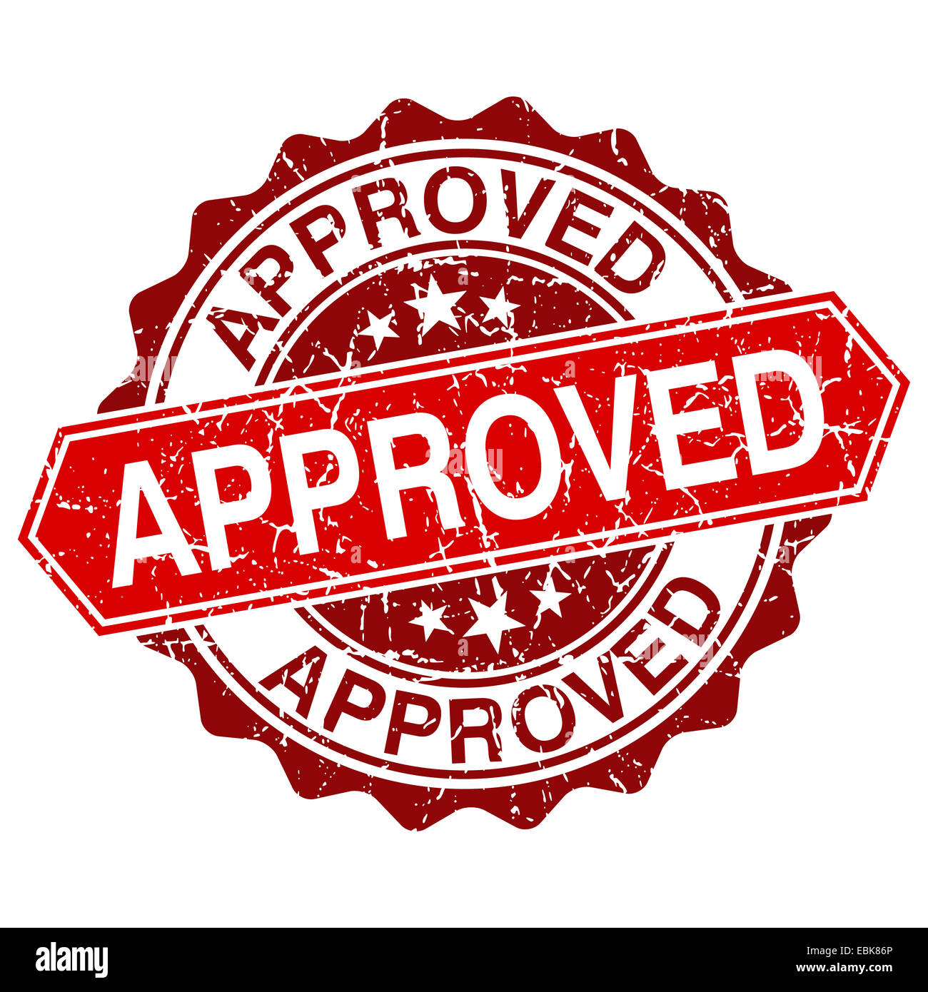 Approved red vintage stamp isolated on white background Stock Photo - Alamy