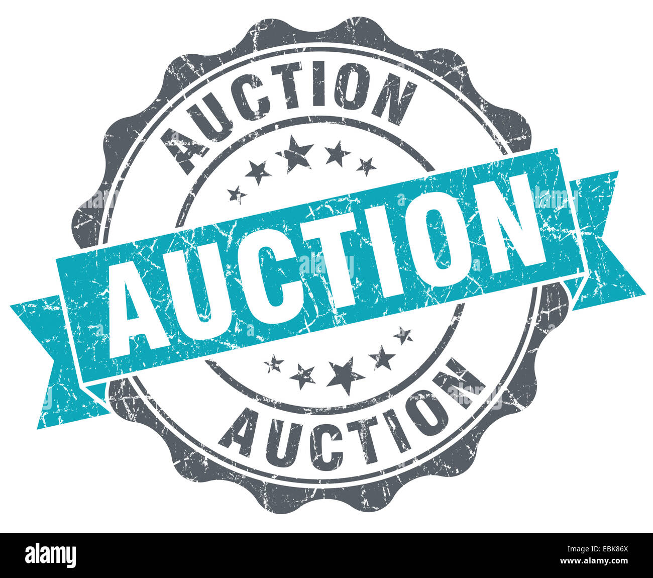 Auction blue grunge retro style isolated seal Stock Photo - Alamy