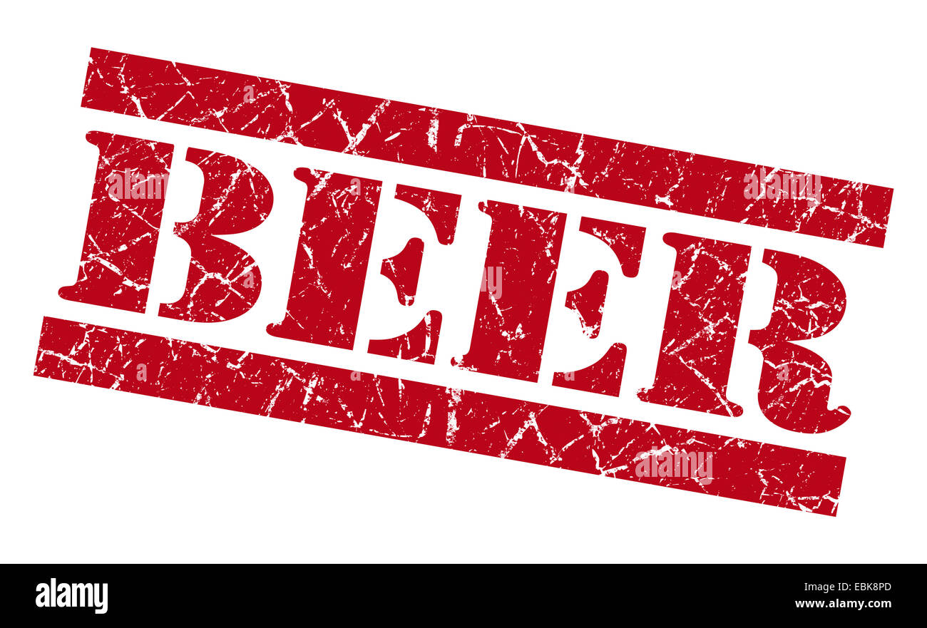 Beer grunge red stamp Stock Photo - Alamy