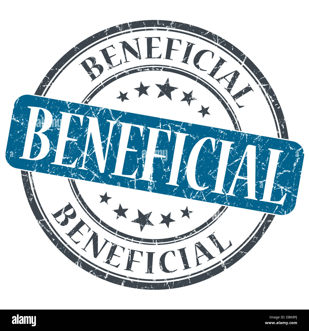 Beneficial blue grunge textured vintage isolated stamp Stock Photo - Alamy