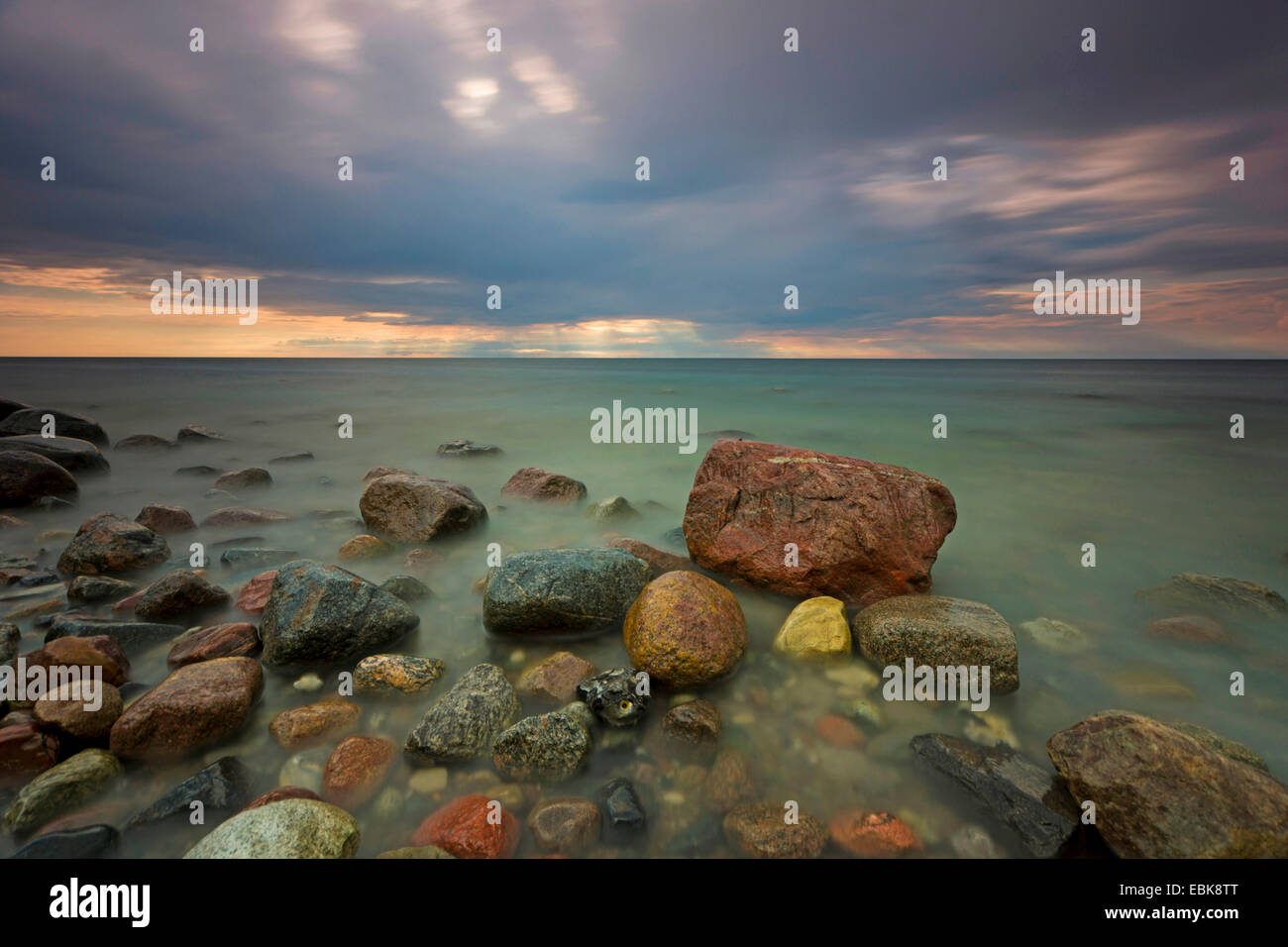 coastal landscape on Hiddensee, long-time exposure, Germany ...