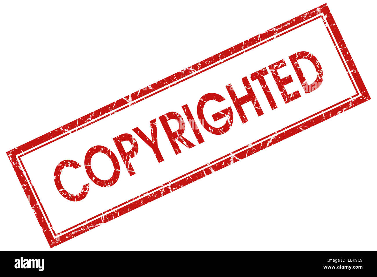 copyrighted red square stamp Stock Photo - Alamy