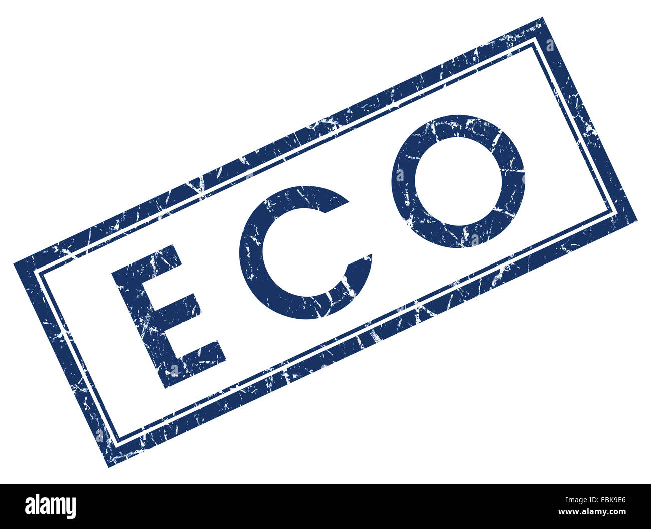 eco blue square stamp Stock Photo - Alamy