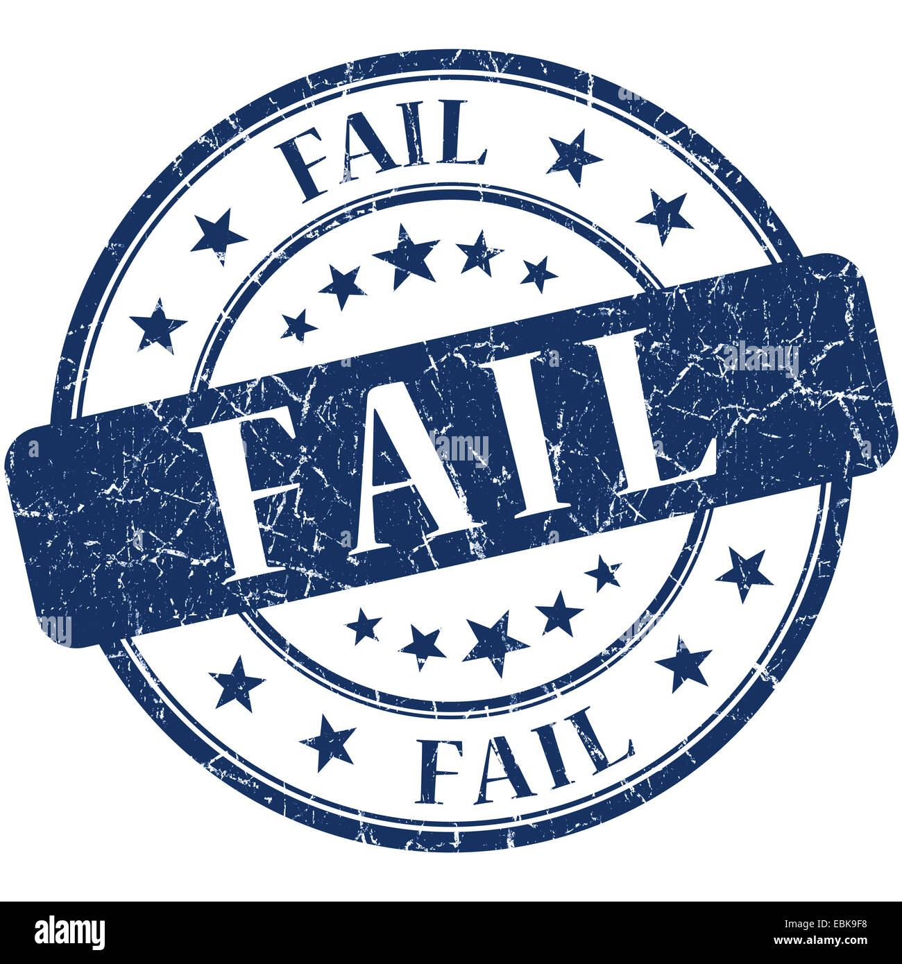 Fail grunge blue round stamp Stock Photo - Alamy