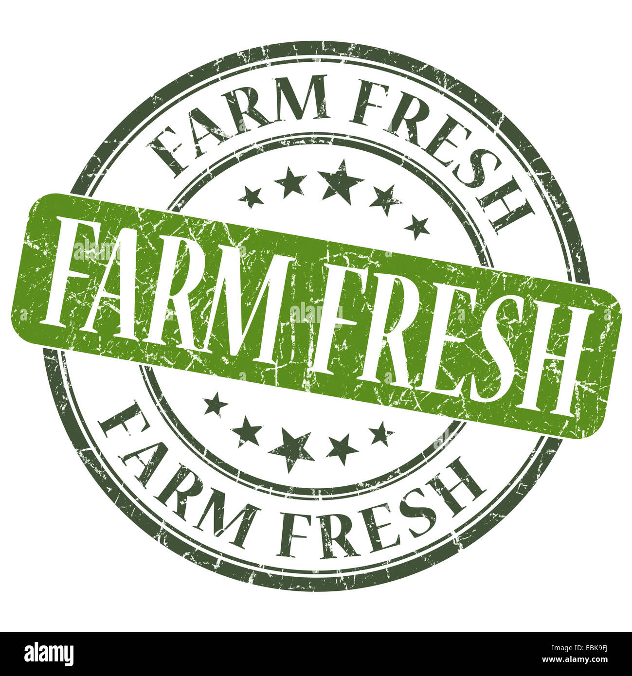 Farm fresh green grunge textured vintage isolated stamp Stock Photo - Alamy