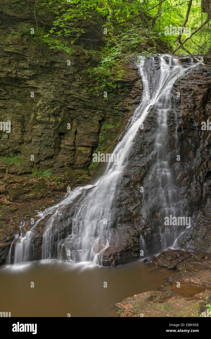 Hareshaw Linn waterfall near Bellingham, Northumberland, England Stock ...