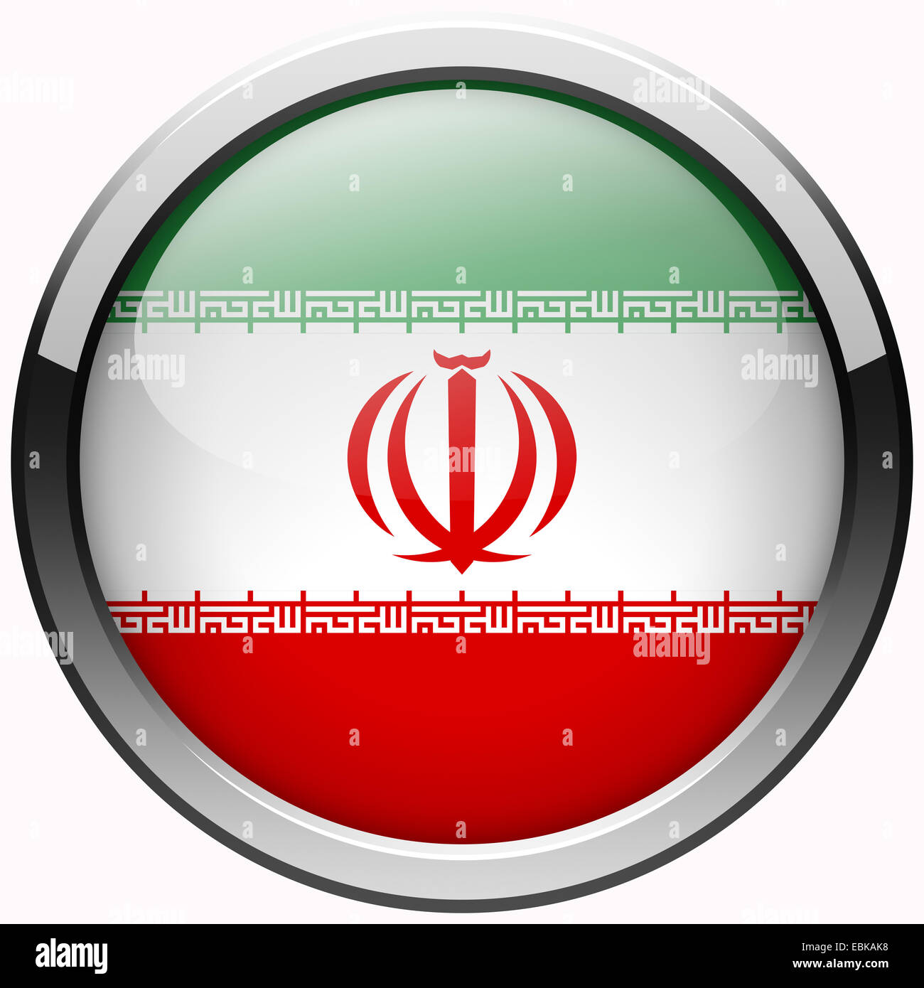iran flag gel metal button Stock Photo - Alamy