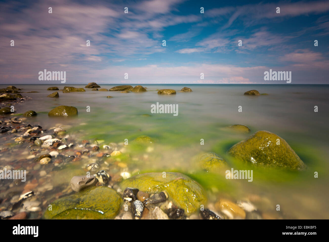 coastal landscape on Hiddensee, long-time exposure, Germany ...