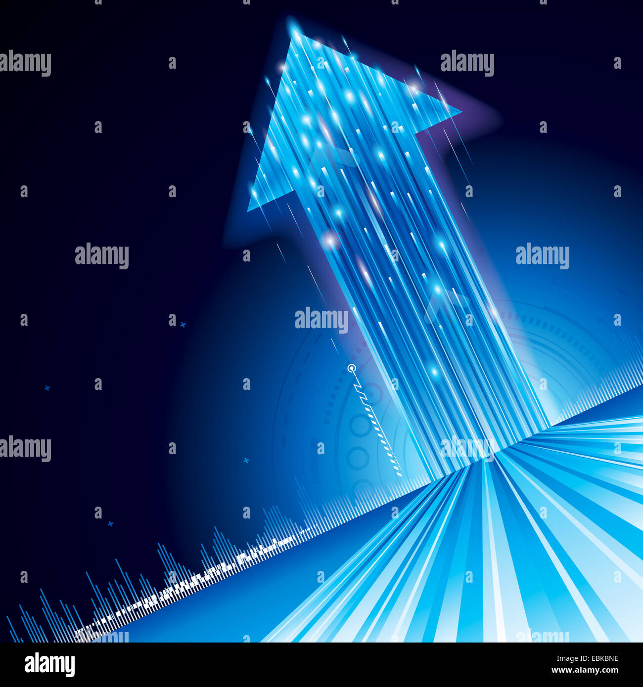 Growth upward arrow sign abstract technology background Stock Photo - Alamy