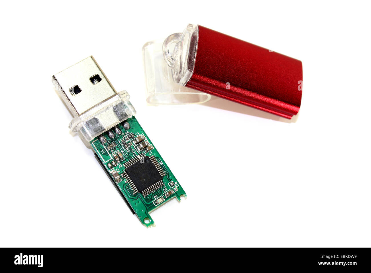 disassembled little USB flash drive on a light background Stock Photo ...