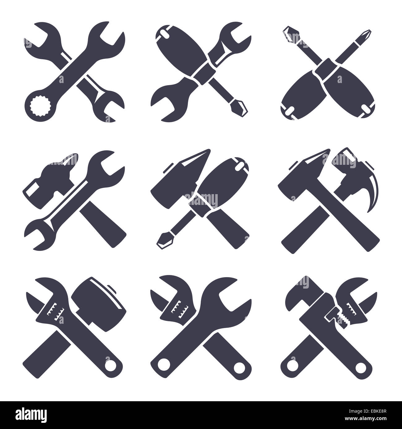 Set icons of tools Stock Photo - Alamy