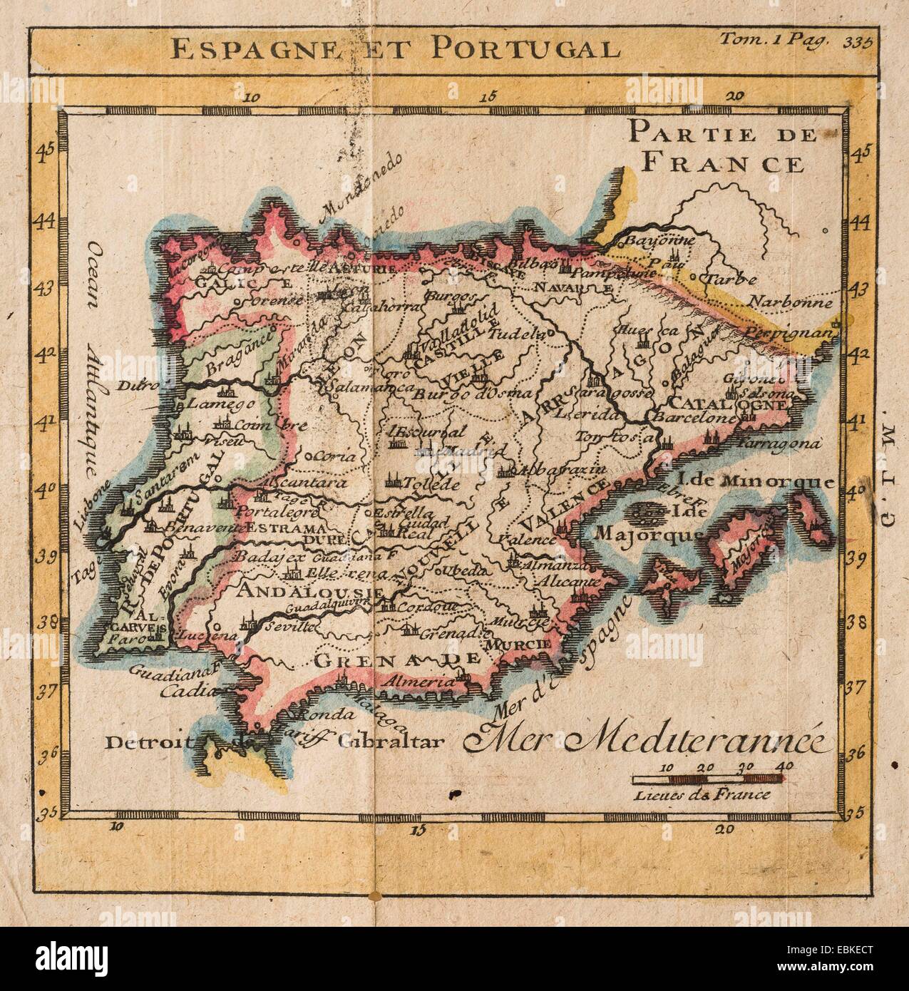 Map of spain antique hi-res stock photography and images - Alamy