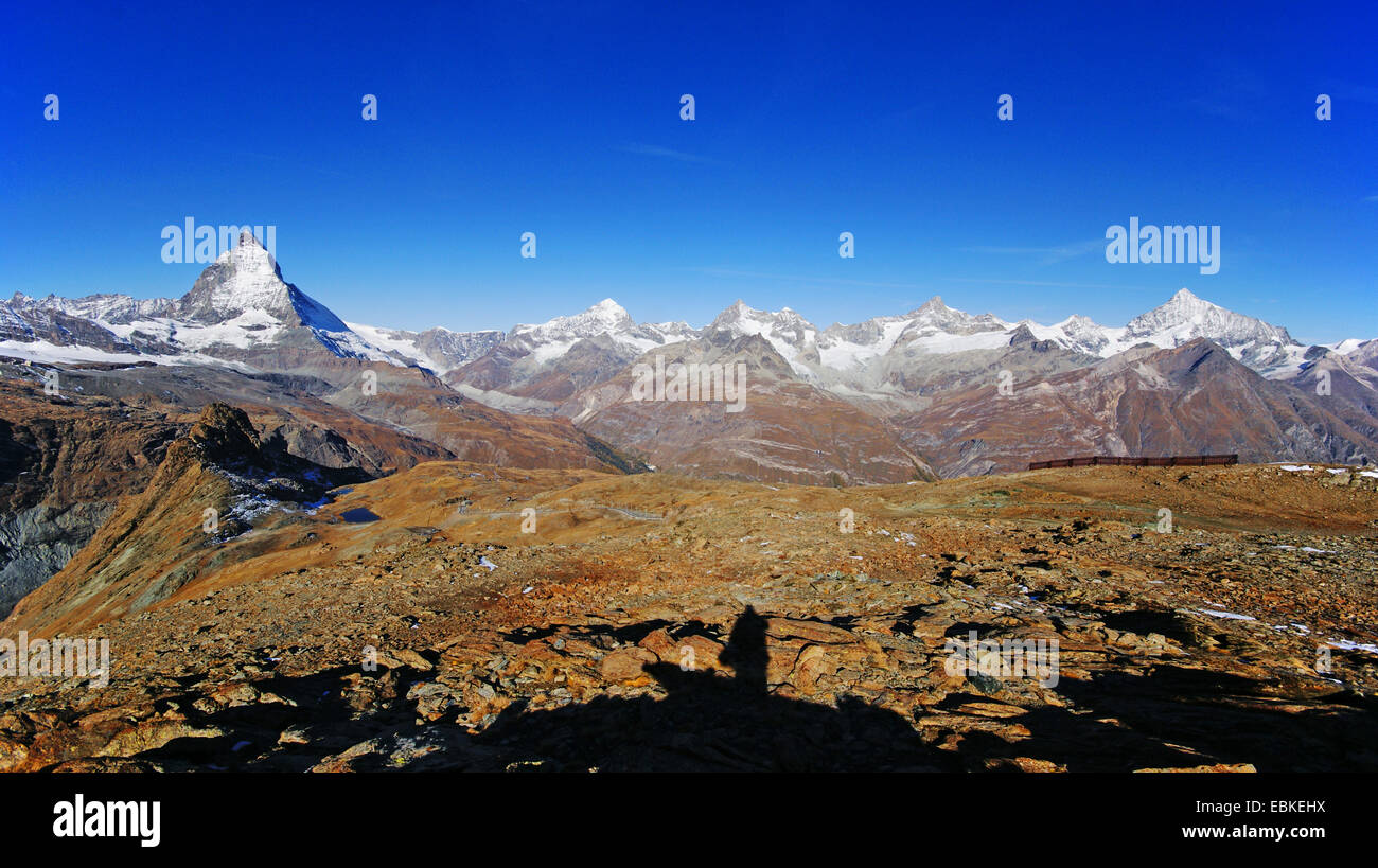 the Alps with Matterhorn, Switzerland, Valais Stock Photo - Alamy