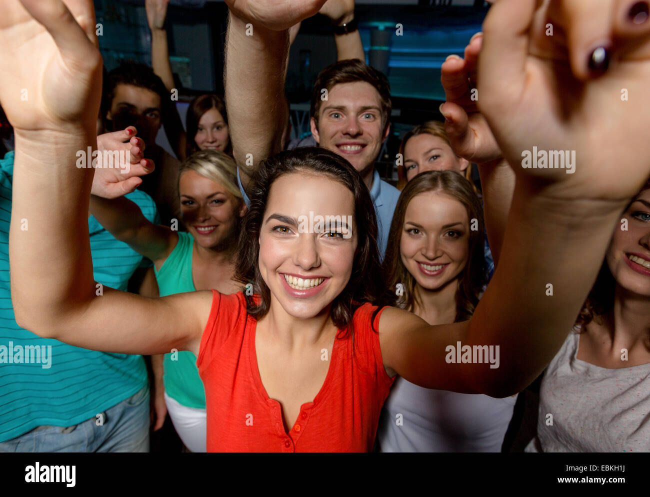 smiling women dancing in club Stock Photo - Alamy
