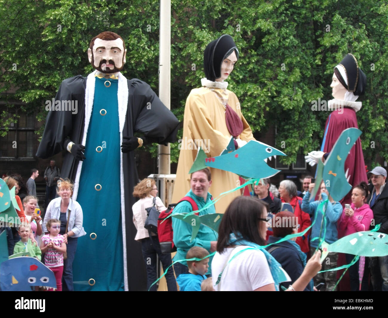 Mid-summer solstice parade of giants in Chester City Stock Photo - Alamy
