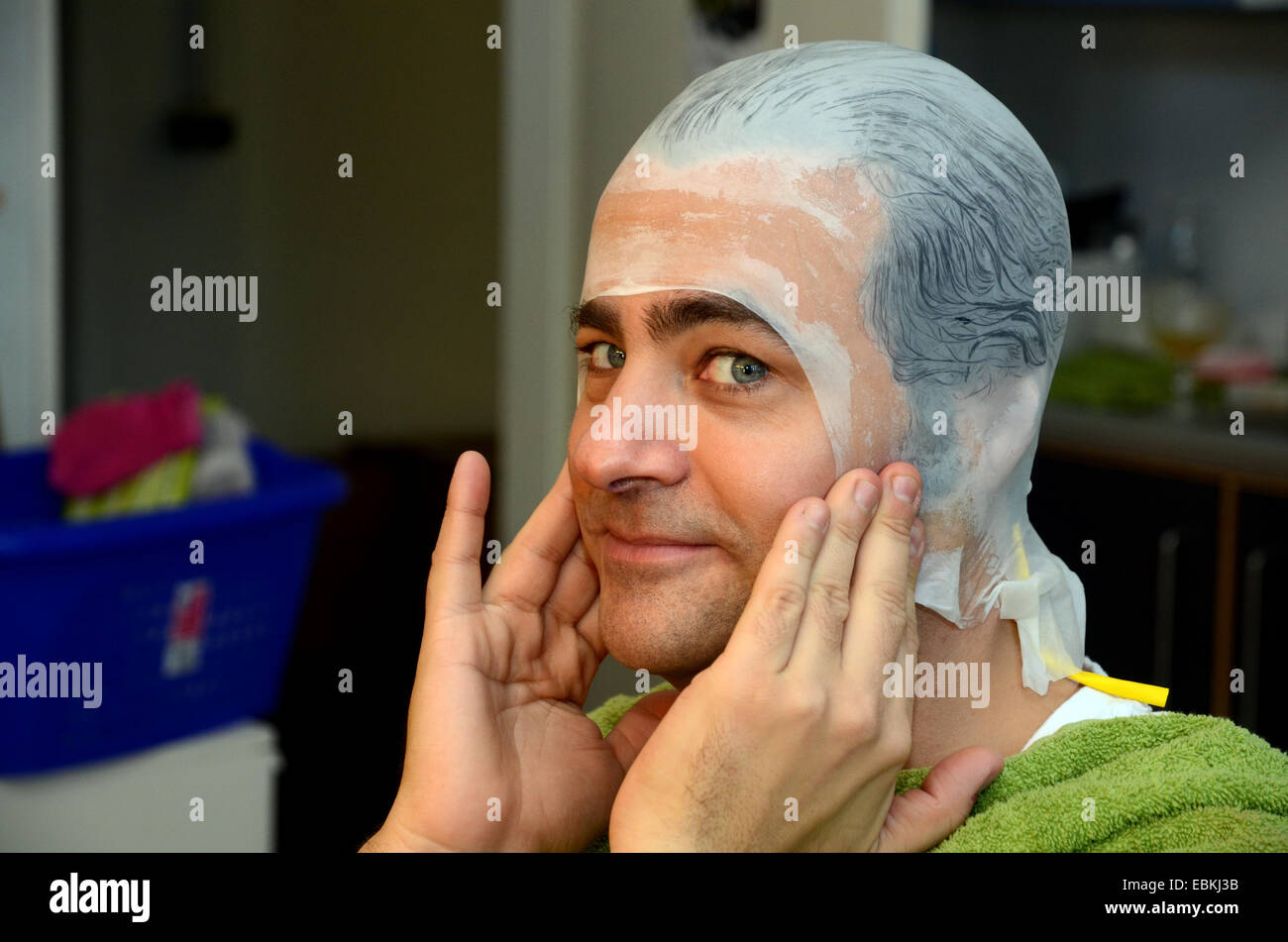 EXCLUSIVE - Musical-actor Frank Winkels sits in the makeup-chair as he ...