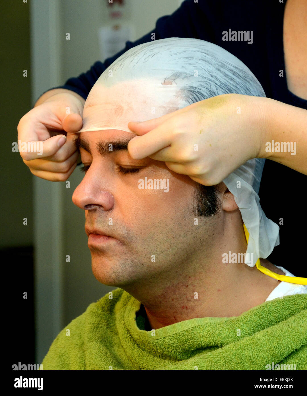 EXCLUSIVE - Musical-actor Frank Winkels sits in the makeup-chair as he ...
