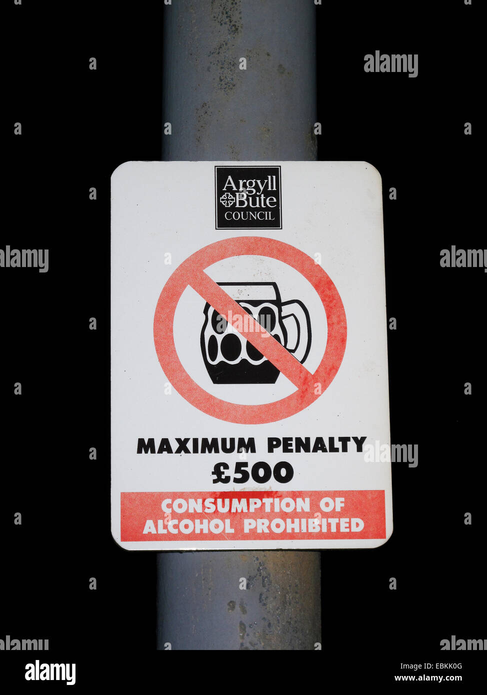 Outside consumption of alcohol prohibited sign Stock Photo - Alamy
