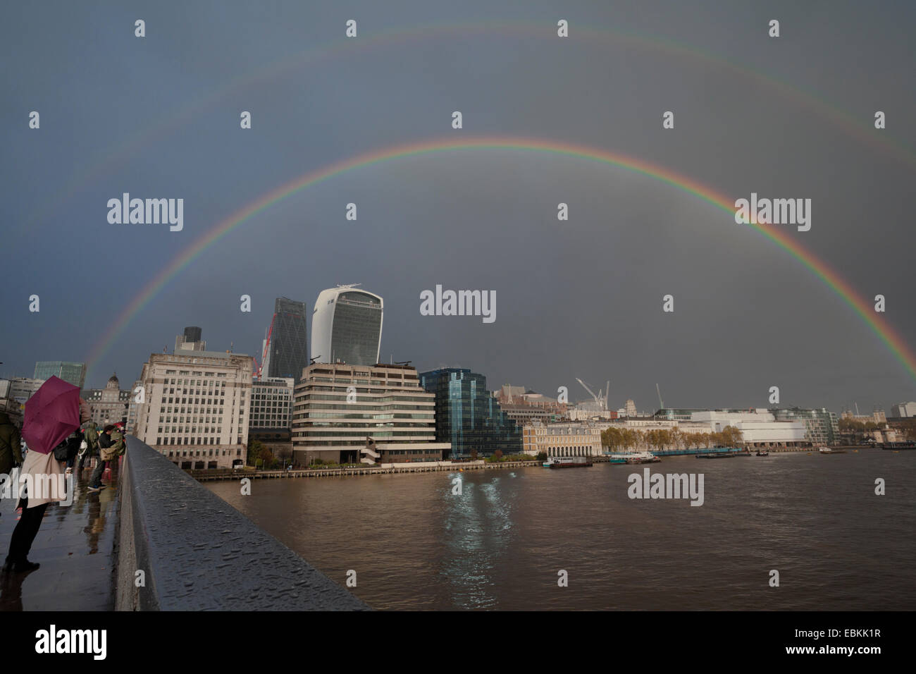 Rainbow over city of london city hi-res stock photography and images ...