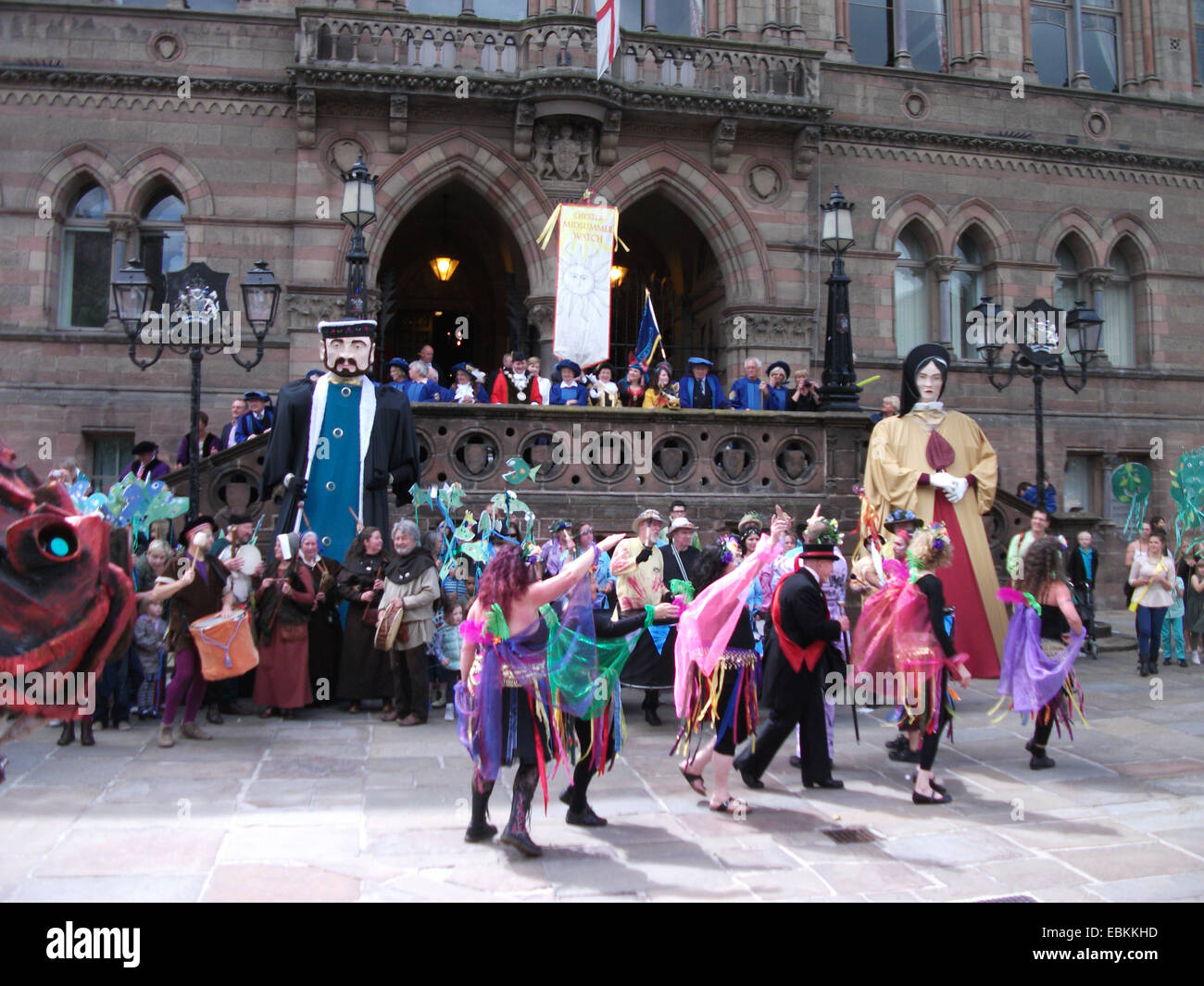 Mid-summer solstice parade of giants in Chester City Stock Photo - Alamy