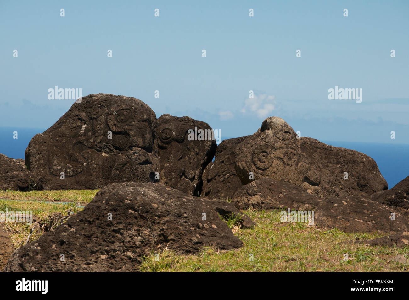 Orongo easter island rock carving hi-res stock photography and images ...