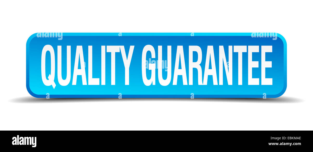 quality guarantee blue 3d realistic square isolated button Stock Photo ...