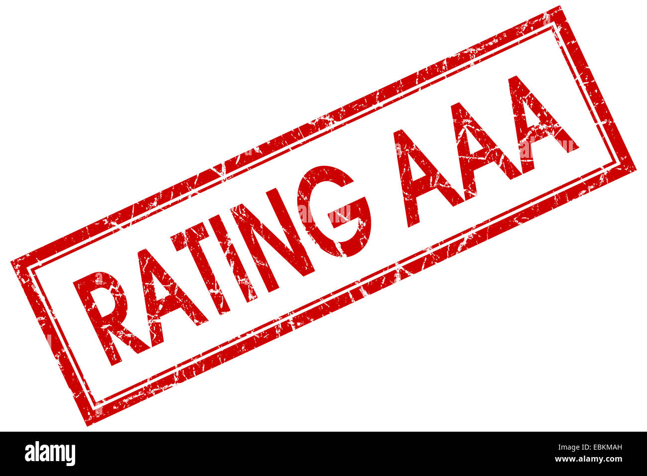Rating AAA red square grungy stamp isolated on white background Stock ...