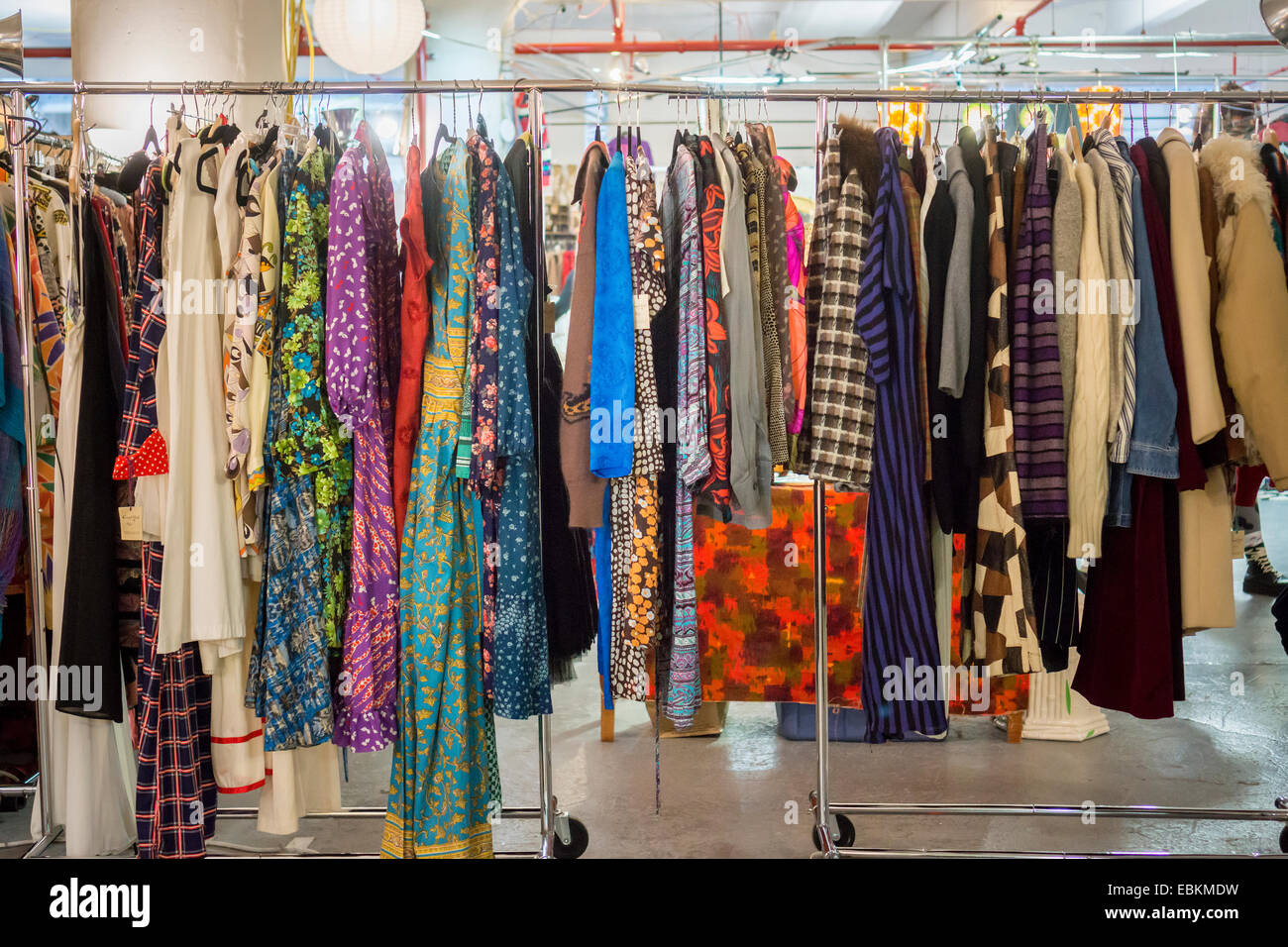 Racks of vintage clothing at the Brooklyn Flea, now the Winter Flea, in ...