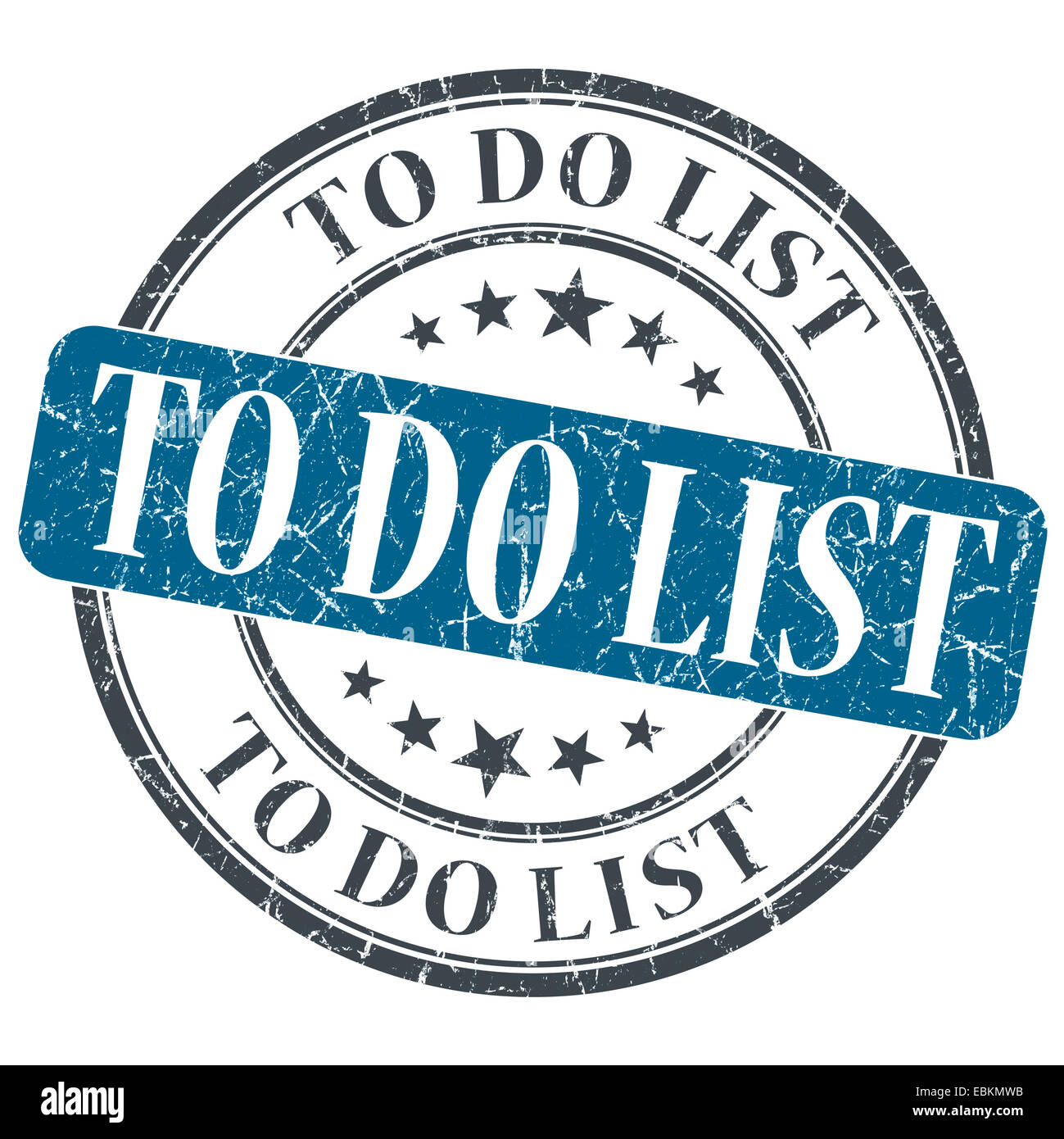 To do list blue grunge textured vintage isolated stamp Stock Photo - Alamy
