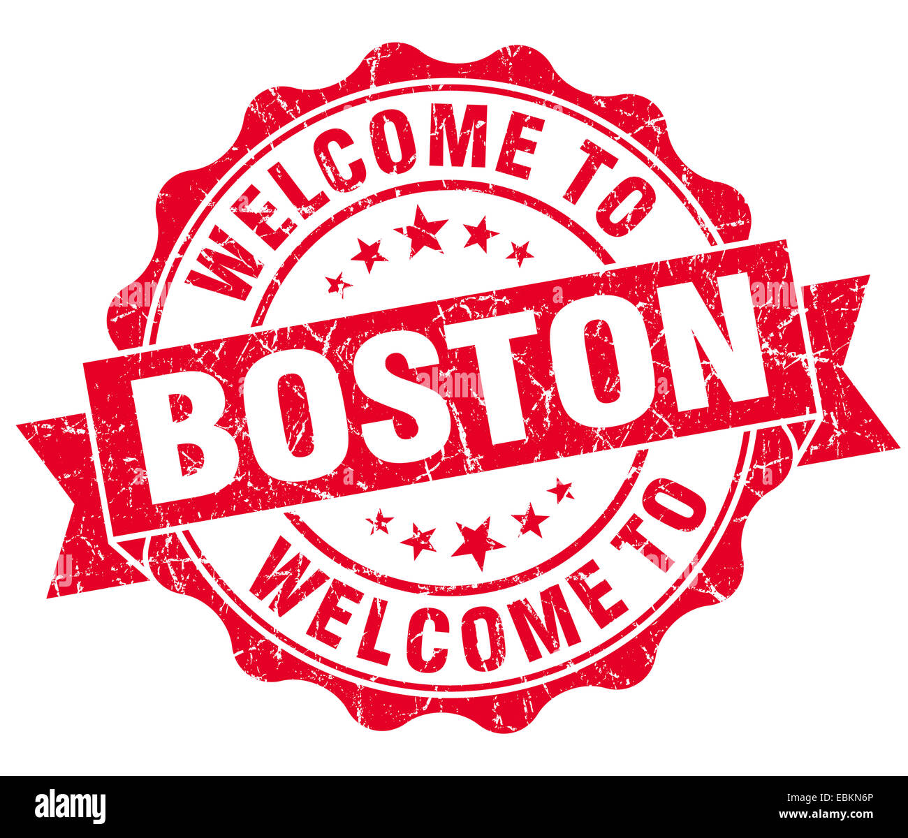 welcome to Boston red vintage isolated seal Stock Photo - Alamy
