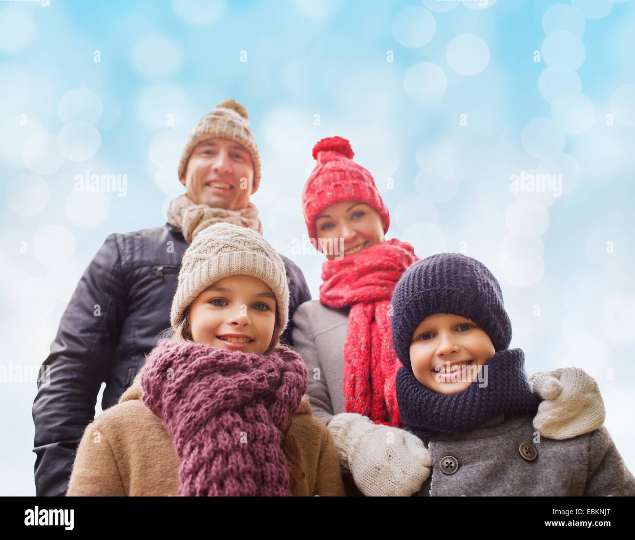 happy family in winter clothes outdoors Stock Photo - Alamy