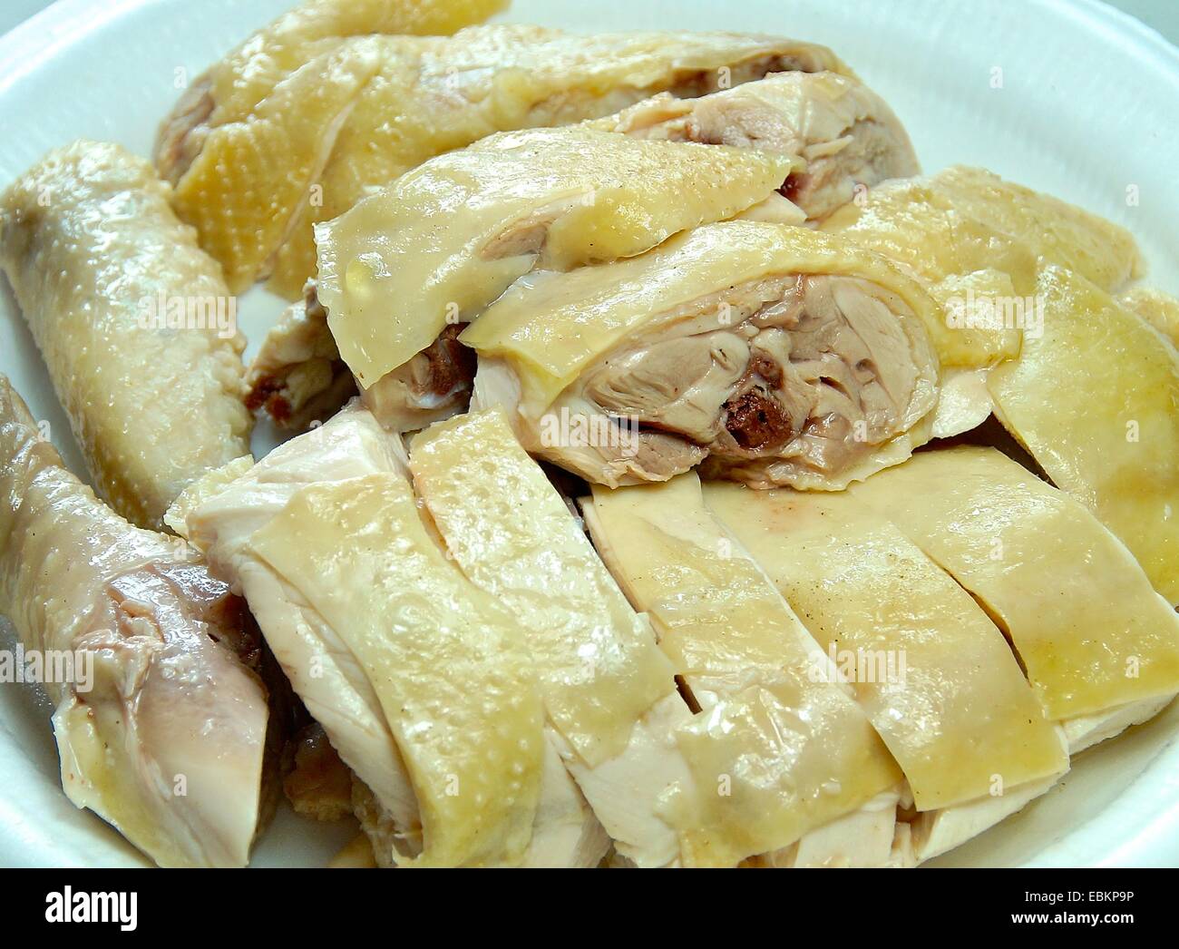 The chopped of salt water chicken on plate Stock Photo - Alamy