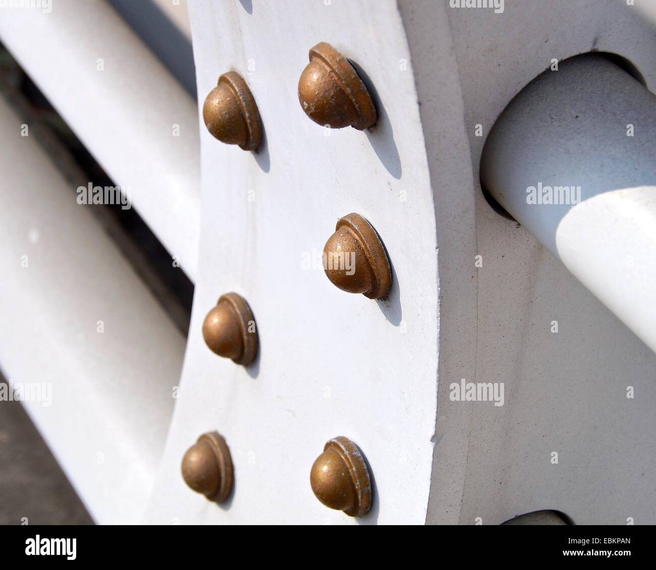 Closeup of big bolt and nut on bridge Stock Photo - Alamy