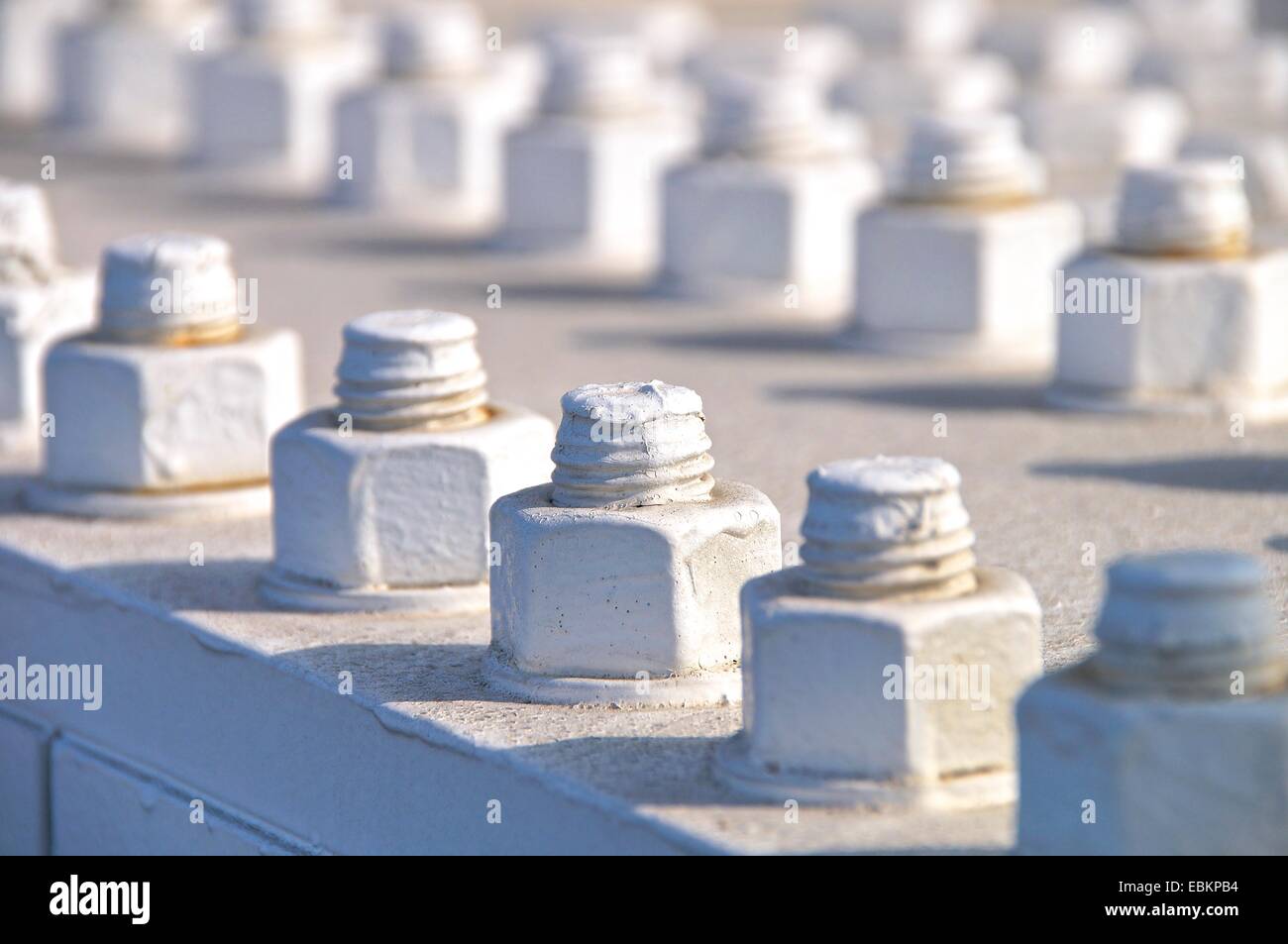 Closeup of big bolt and nut on bridge Stock Photo - Alamy