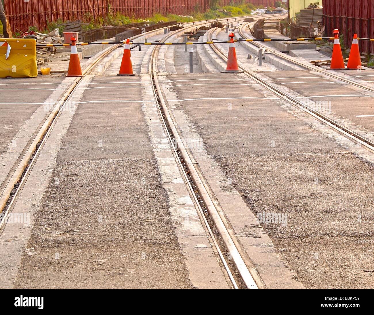 The construction site of new light rail rapid transportation system ...