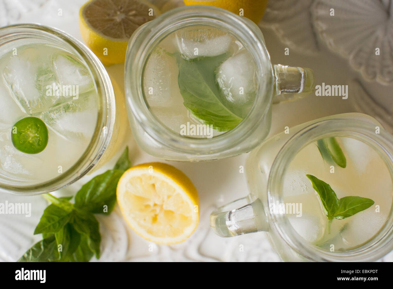 Studio shot of glasses of lemonade Stock Photo - Alamy