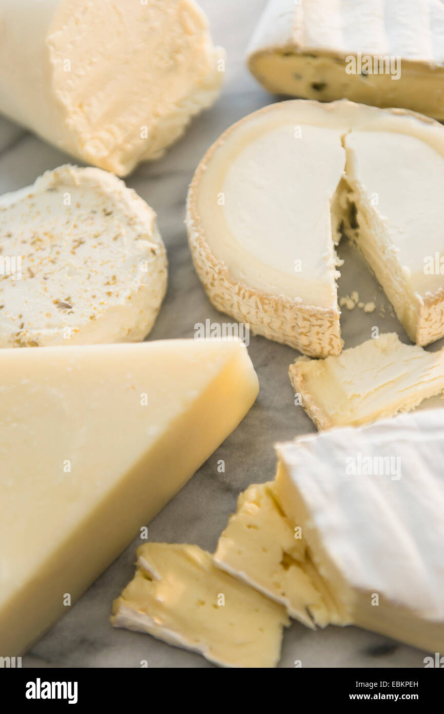 Studio shot of varied cheese slices Stock Photo - Alamy