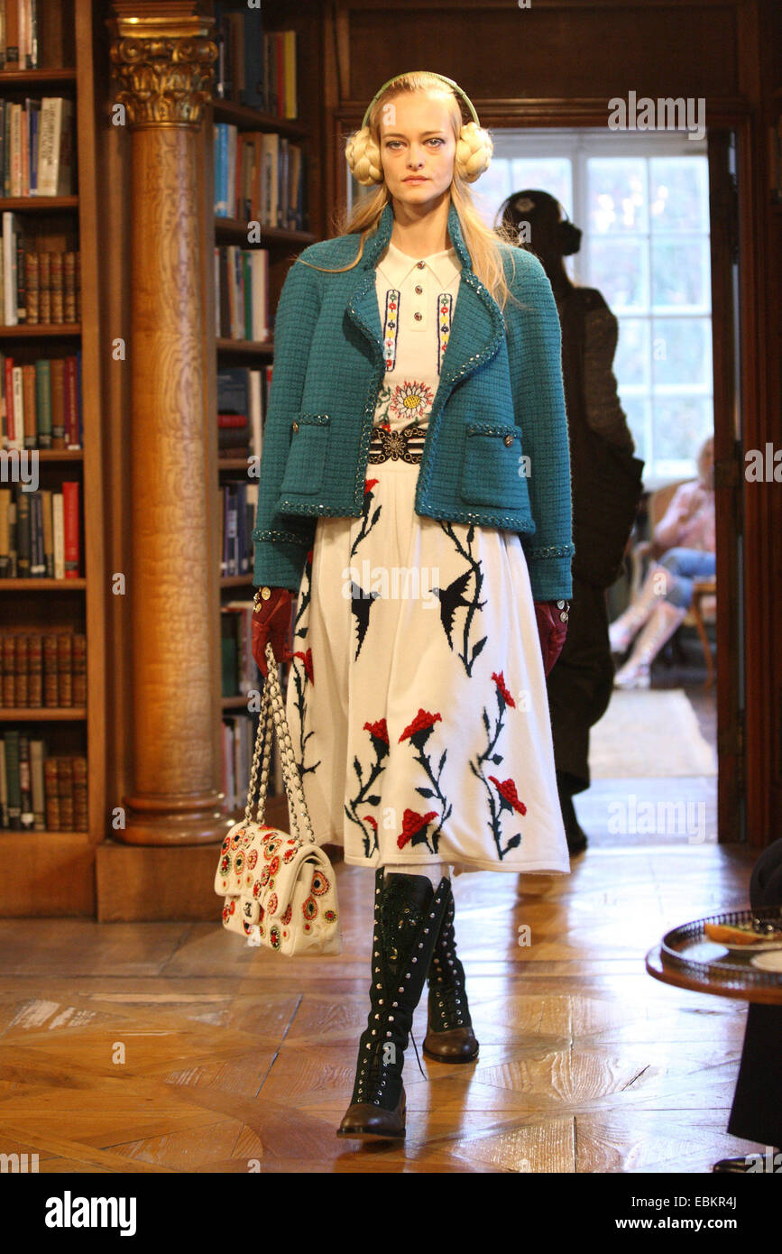 Salzburg, Austria. 2nd Dec, 2014. A model wears a creation by German ...