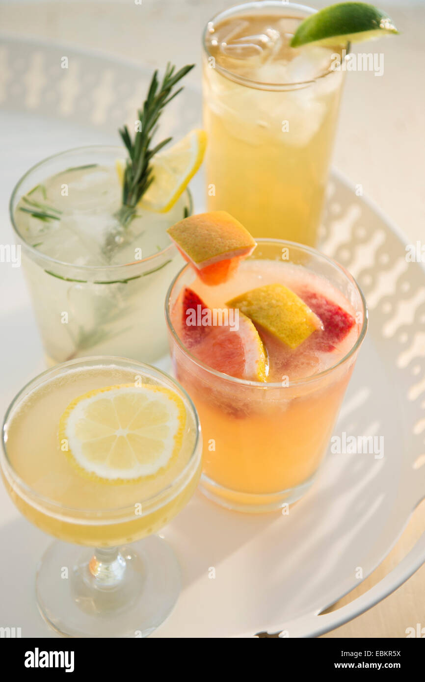 Tray drinks alcohol high view hi-res stock photography and images - Alamy