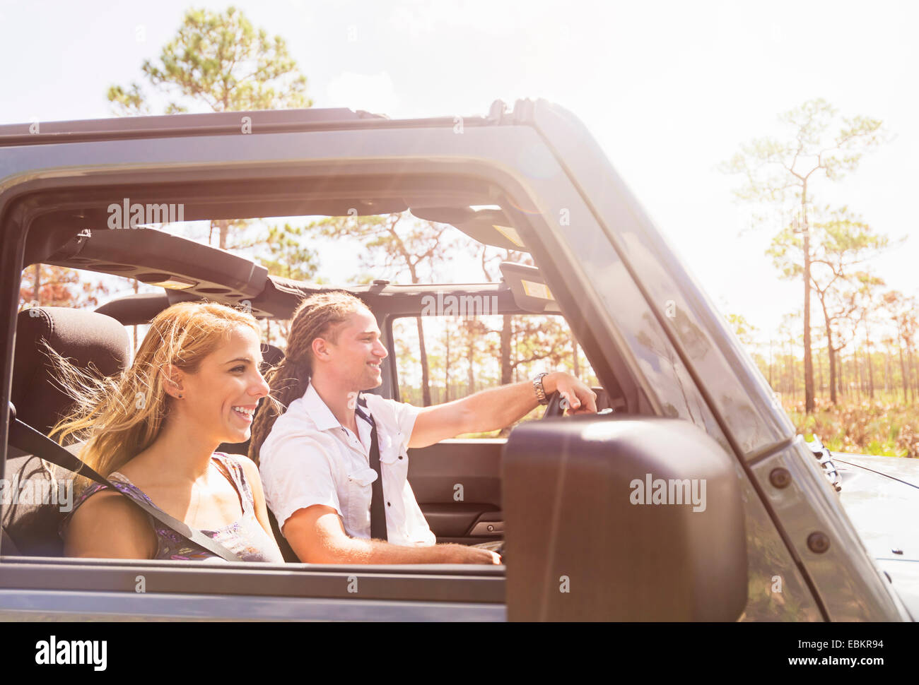 Couple in car Stock Photo - Alamy