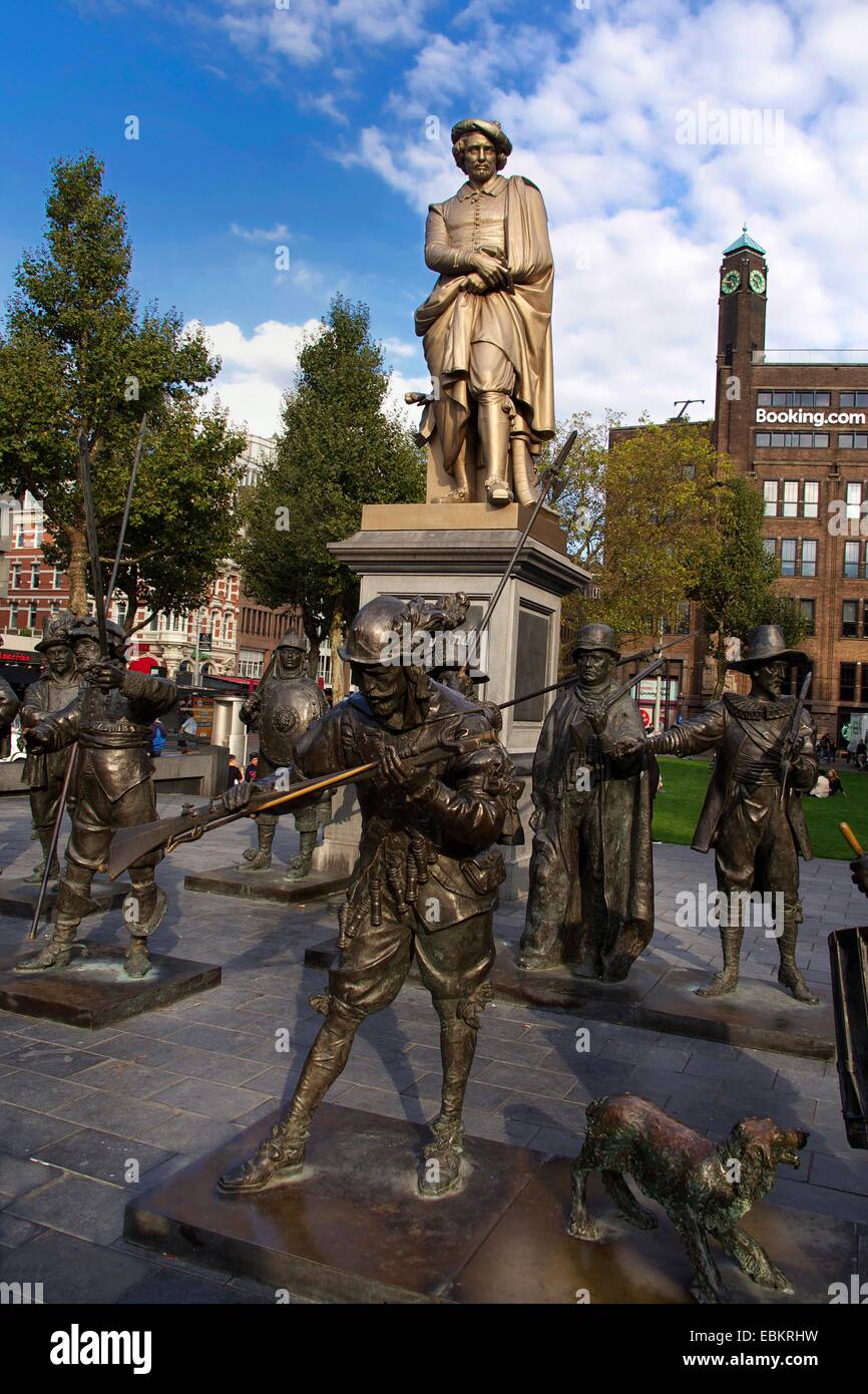 Statue of Rembrandt , Rembrantplein, Amsterdam, Netherlands, Europe ...