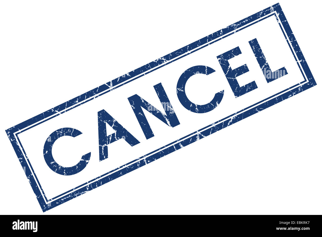 cancel blue square stamp isolated on white background Stock Photo - Alamy