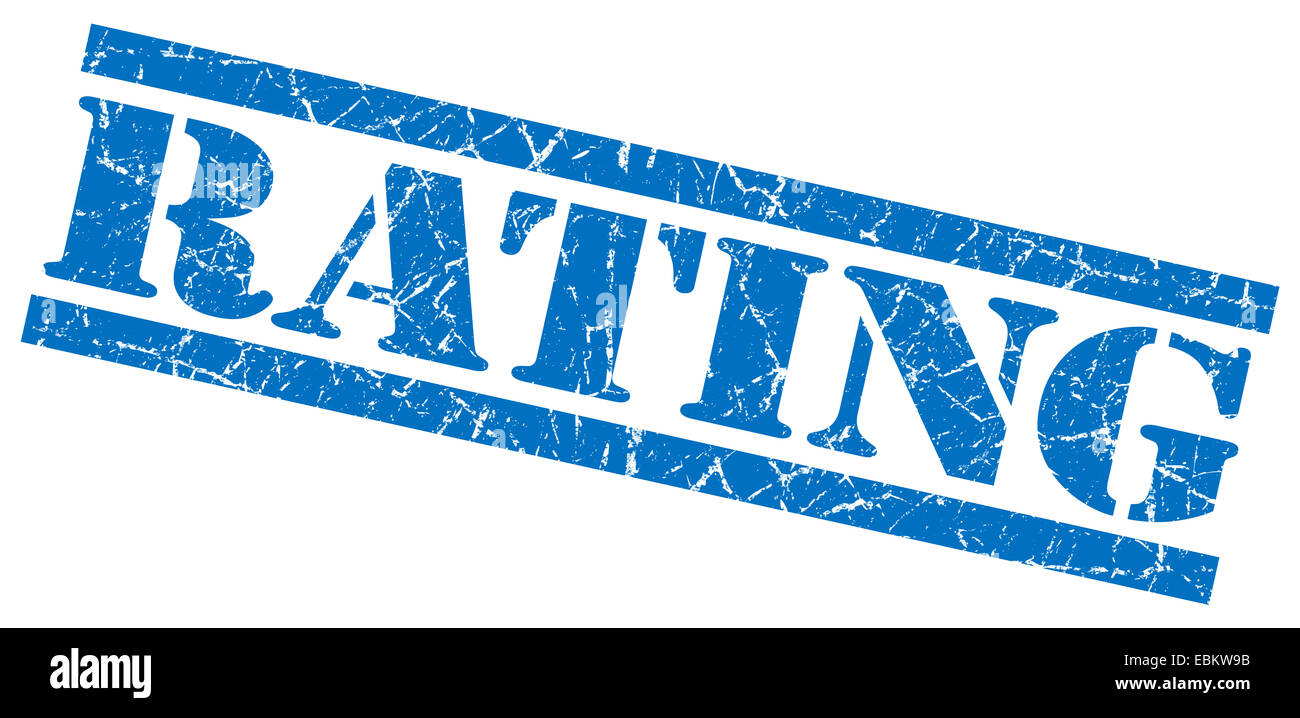 rating blue grunge stamp isolated on white Stock Photo - Alamy