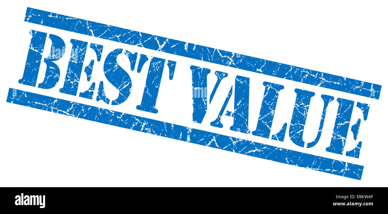 best value blue square grungy isolated rubber stamp Stock Photo - Alamy