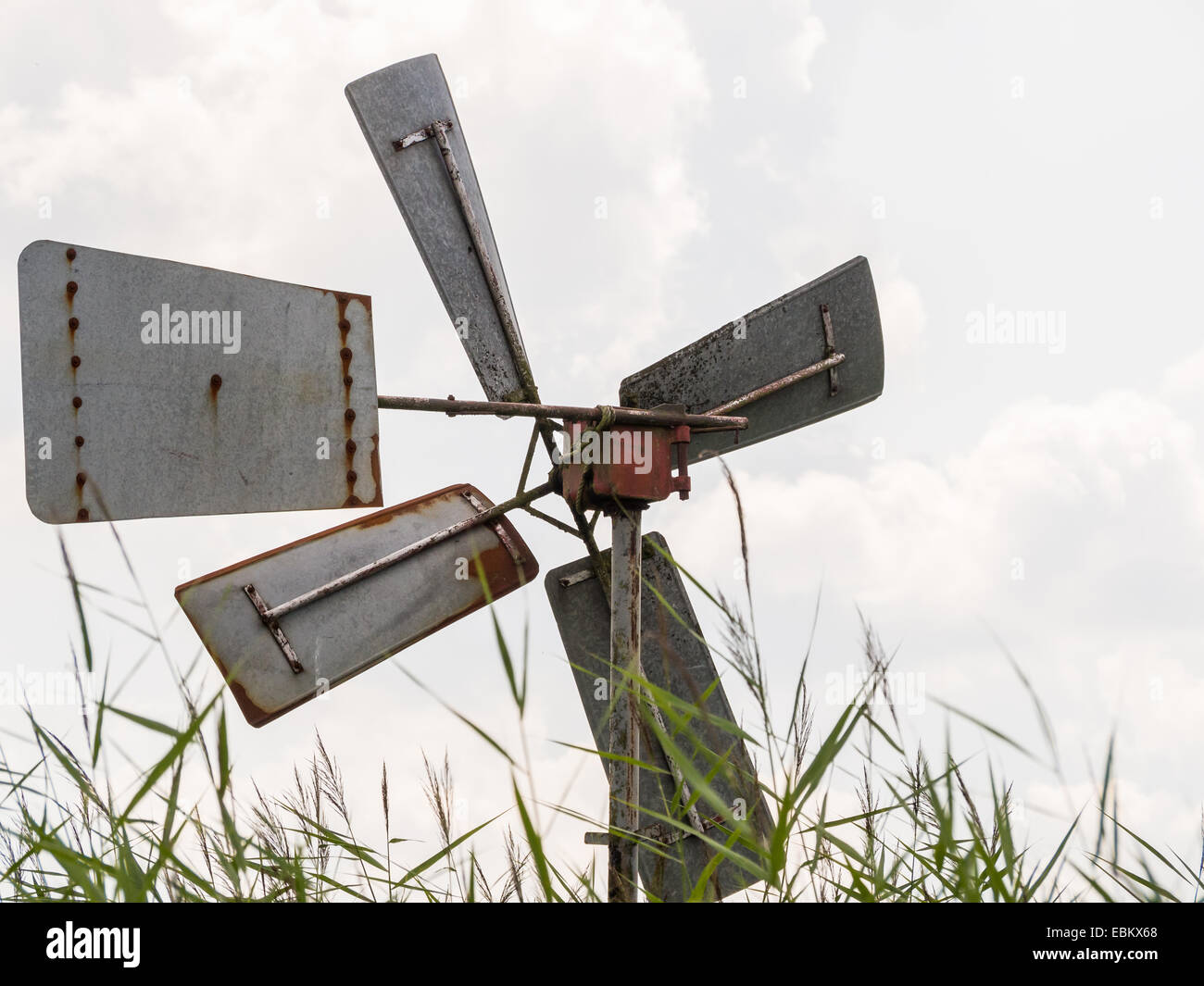 Old rusty windmill in Weerribben, Netherlands, against cloudy sky Stock ...