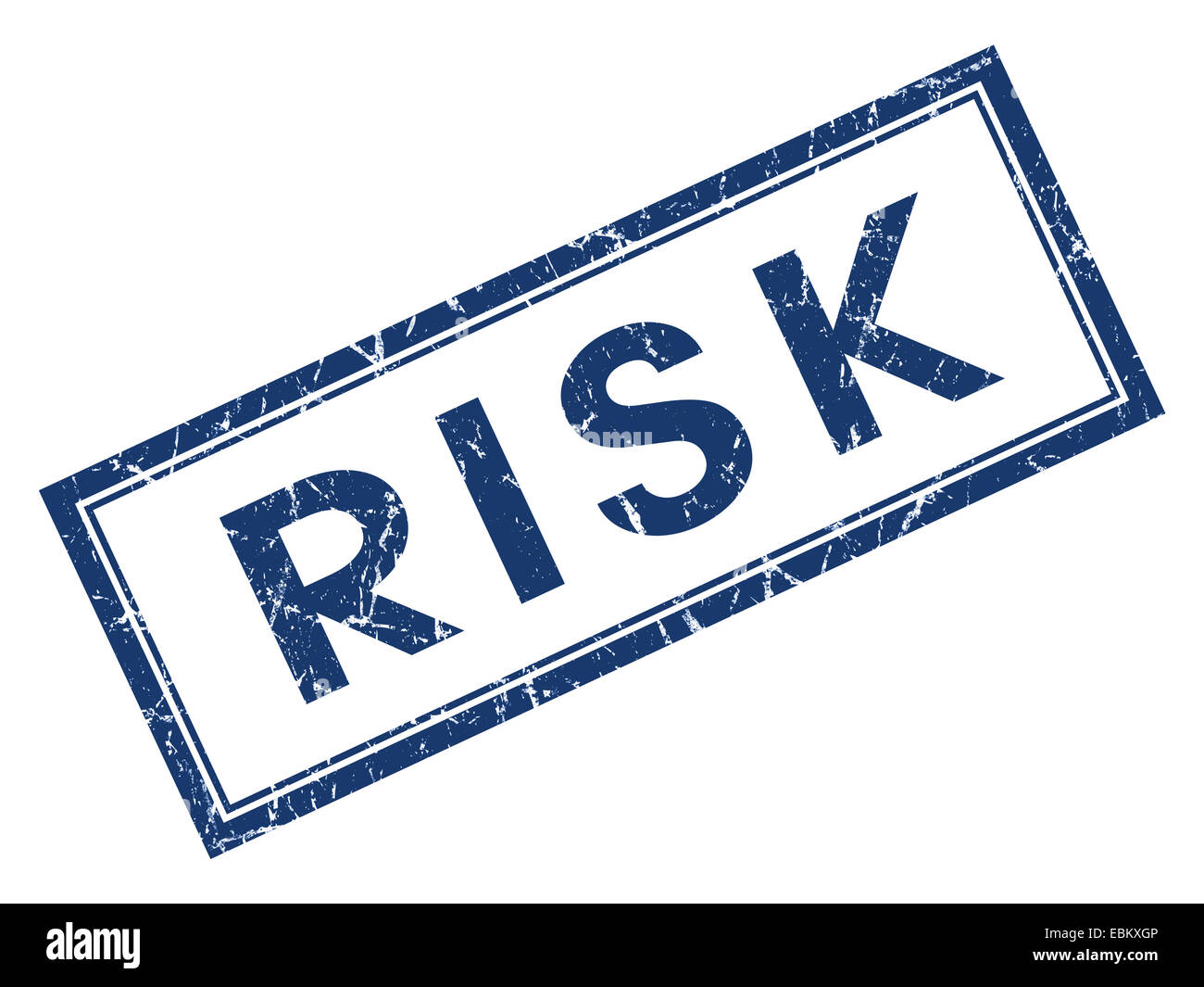 Risk blue square grungy stamp isolated on white background Stock Photo ...
