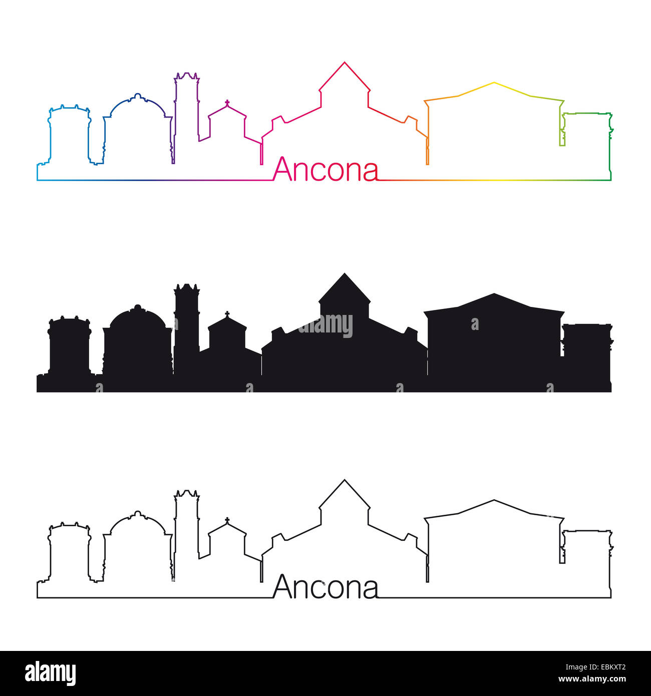 Ancona skyline linear Stock Photo - Alamy