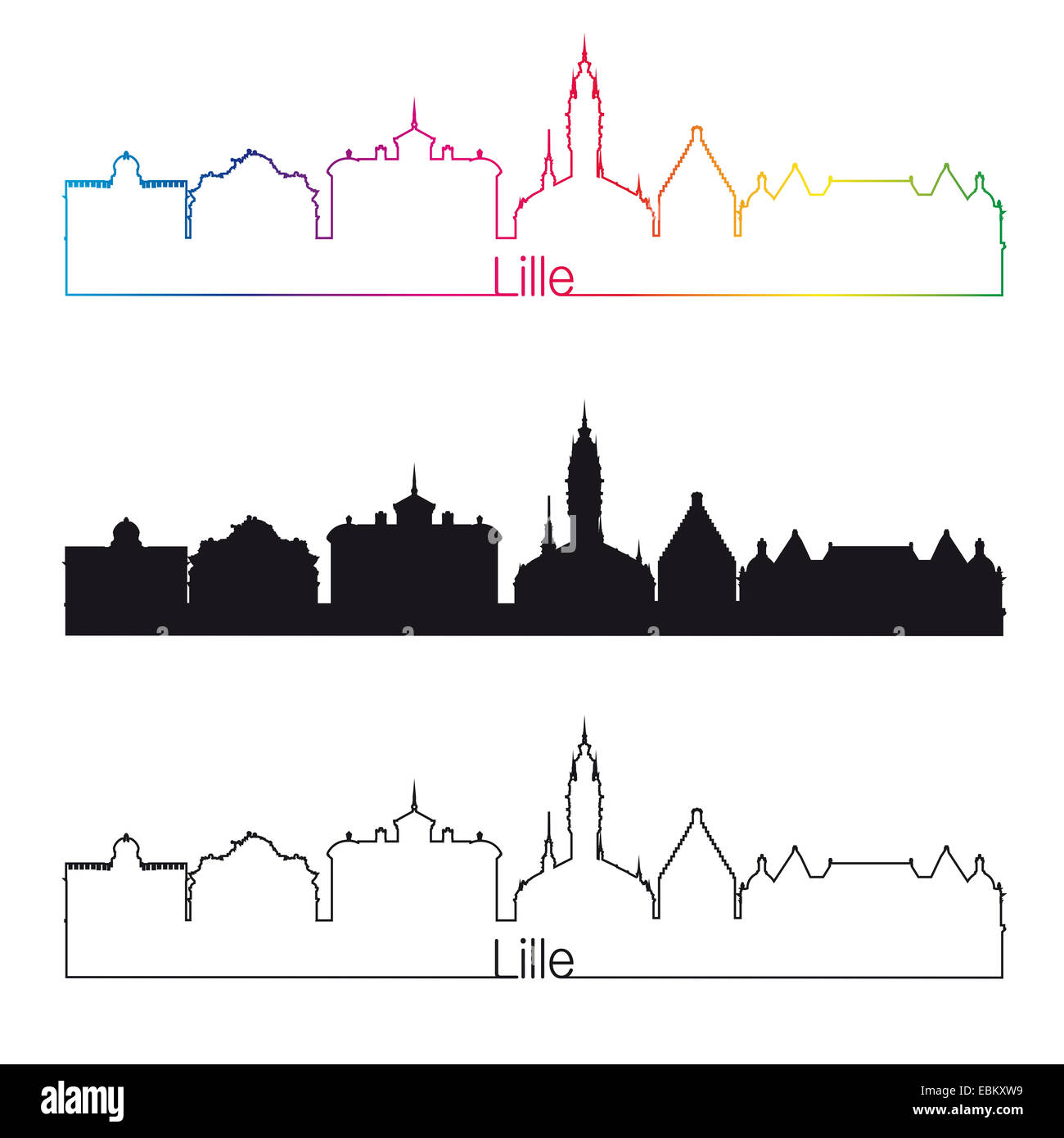 Lille skyline linear Stock Photo - Alamy